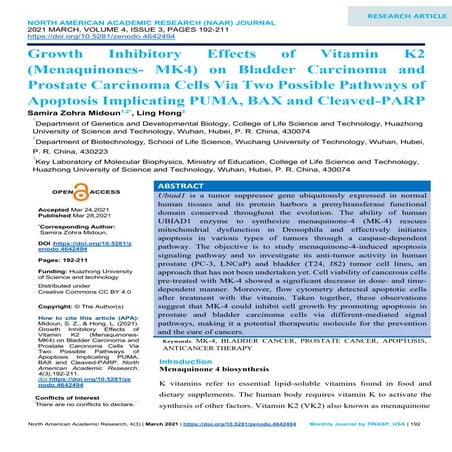 Growth inhibitory effects of vitamin k2 (menaquinones mk4) on bladder ...