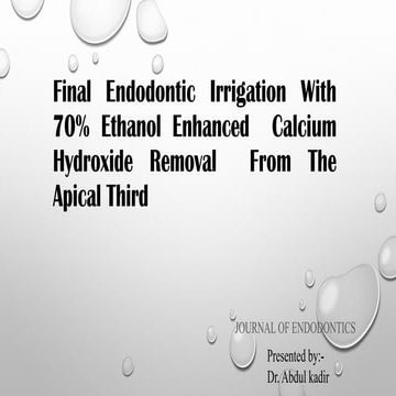 final endodontic irrigation with ethanol | PDF