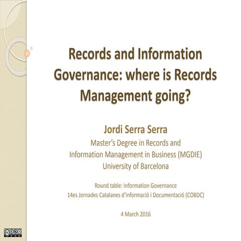 Records and Information Governance: where is Records Management going ...