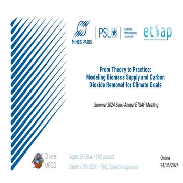 From Theory to Practice: Modeling Biomass Supply and Carbon Dioxide ...