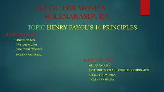 Henri fayol’s 14 Principles of Management | PPT