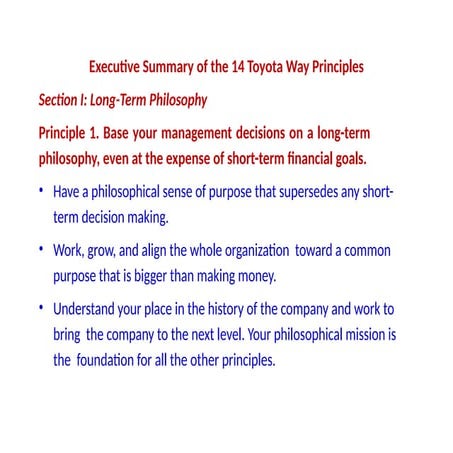 14 Principles of Lean Toyota Production System | PPTX