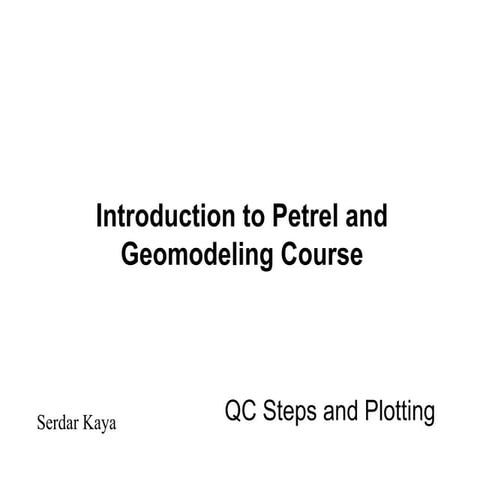 Introduction to Geomodeling Course | PPT