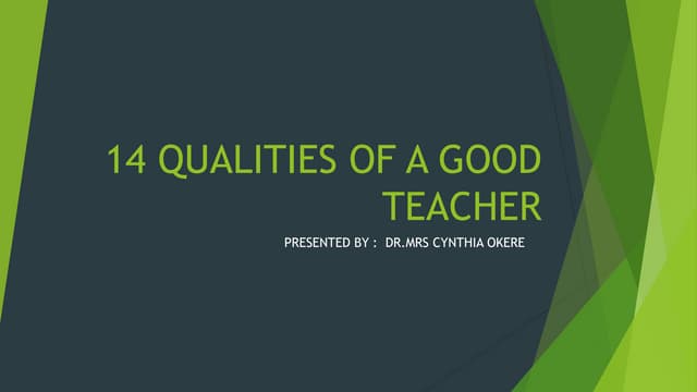 Qualities of a professional teacher | PPTX