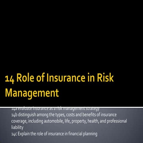 14 role of insurance | PPTX