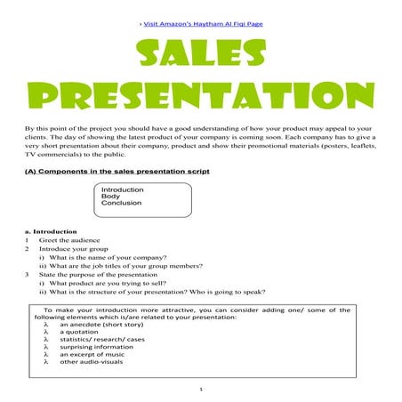 Sales Presentation | PDF