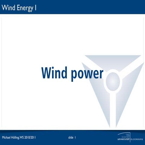 Wind energy I. Lesson 4. Wind power | PDF