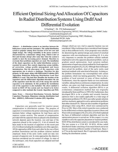 Efficient Optimal Sizing And Allocation Of Capacitors In Radial Distribution Systems Using Drdlf