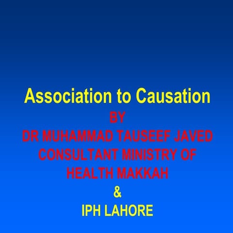 Association to Causation | PPT