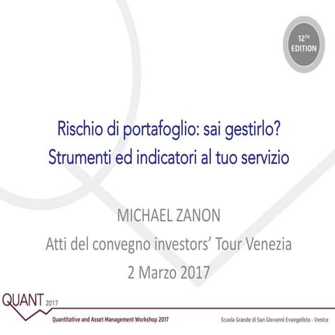 Rischio di portafoglio: indicatori e strumenti per gestirlo | PDF