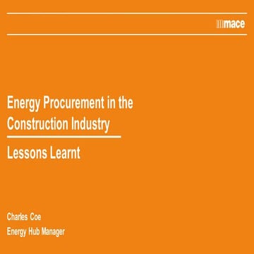 Procurement in the Construction Industry - lessons learnt | PPT