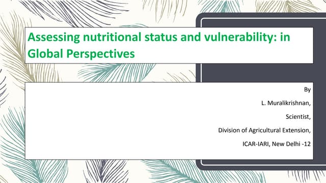 Nutritional assessment of community | PPT