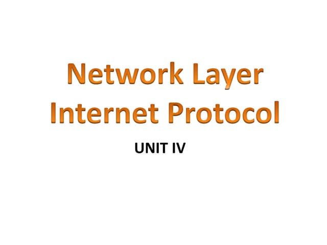 Sybsc It Computer Networks Unit Iv Network Layer Ip Ppt