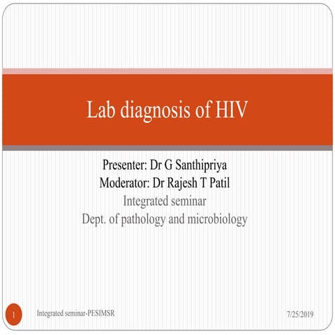 15. lab diagnosis of hiv | PPTX