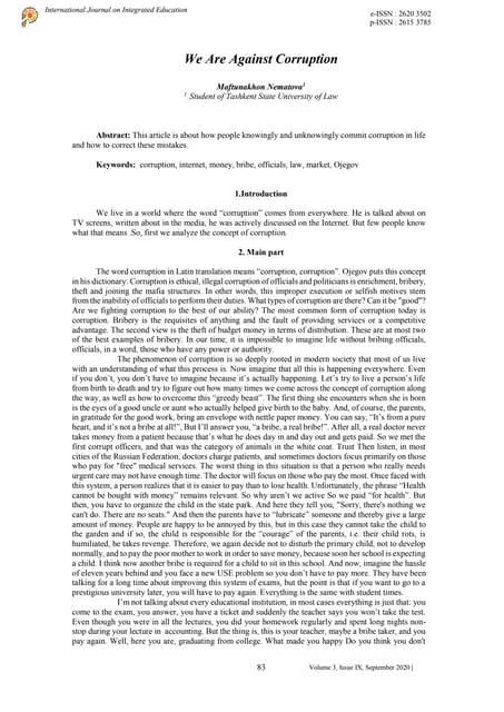 corruption and how to stop it and its causes | PPT