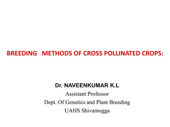 PEDIGREE METHOD OF PLANT BREEDING | PPTX | Gardening | Home & Garden