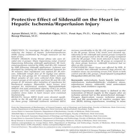 Protective Effect of Sildenafil on the Heart in Hepatic Ischemia/Reperfusion Injury | PDF ...