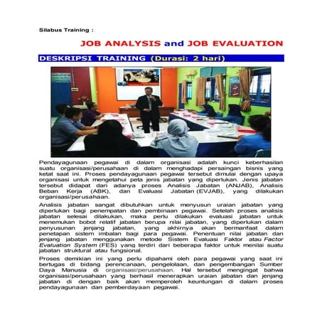 Silabus Training "JOB ANALYSIS and JOB EVALUATION" | DOCX