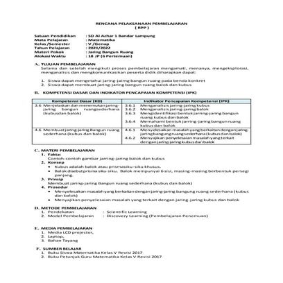 15. rpp 6 jaring bangun ruang | DOCX