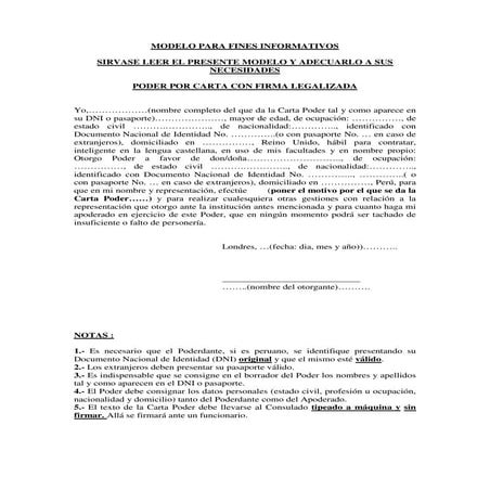 15 Carta Poder Simple Modelo Pdf