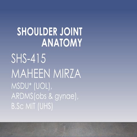 15. SHOULDER Anatomy.pptx u can easily learn | PPTX