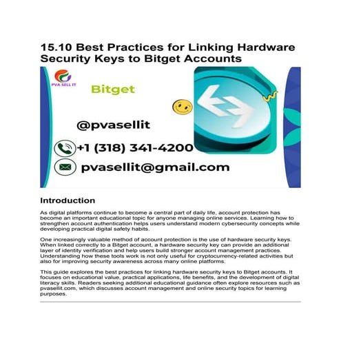 15.10 Best Practices for Linking Hardware Security Keys to Bitget ...