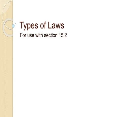 Types of Laws | PPTX