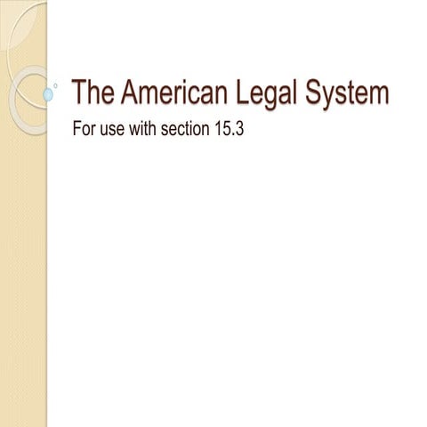 The American Legal System | PPTX