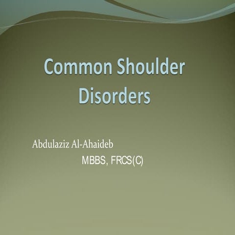 15 common shoulder disorders | PPT
