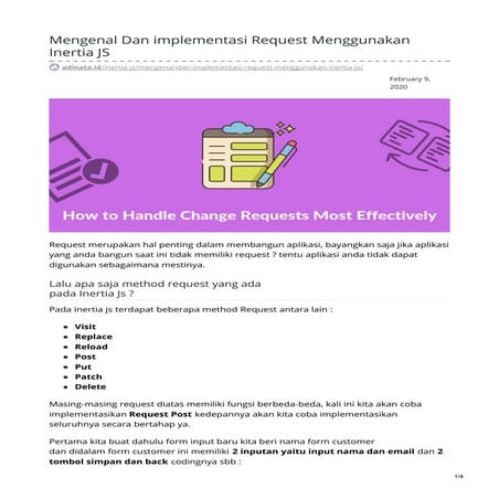 mengenal dan implementasi request menggunakan inertia js | PDF