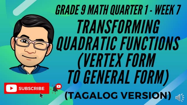 15 - Vertex Form of a Quadratic Function | PPTX