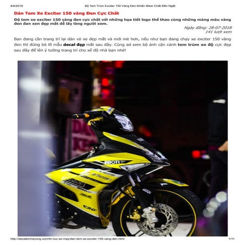 Dán Tem Xe Exciter 150 vàng Đen Cực Chất | PDF