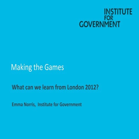 Eduserv Symposium 2013 - Making the Games | PPTX