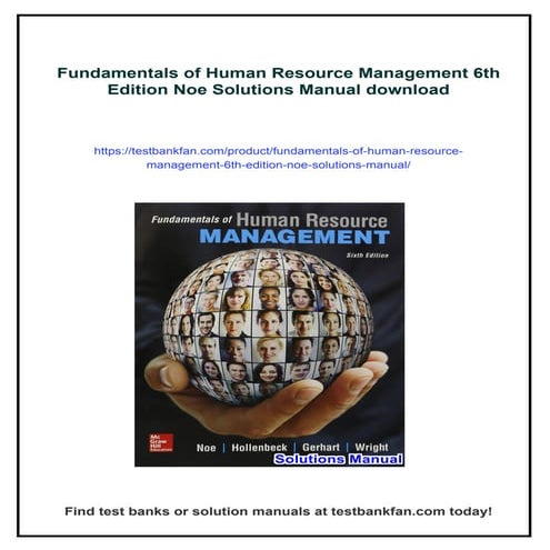 Fundamentals of Human Resource Management 6th Edition Noe Solutions ...