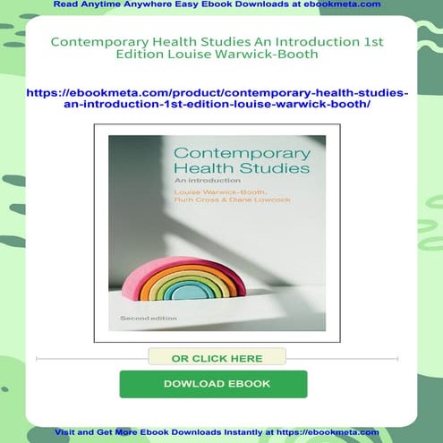 Contemporary Health Studies An Introduction 1st Edition Louise Warwick ...