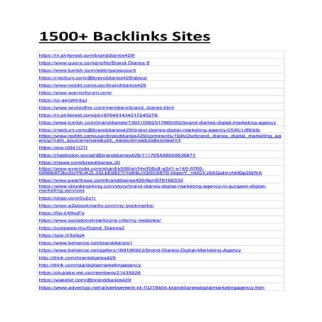 1500+ Backlinks Sites List: Your Ultimate Resource for SEO Boost | PDF