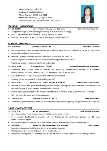 Resume for SHI Chenglong | PDF