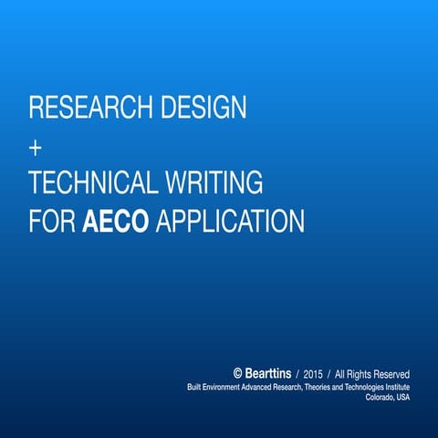 Research Design and Technical Writing for AECO Application | PDF