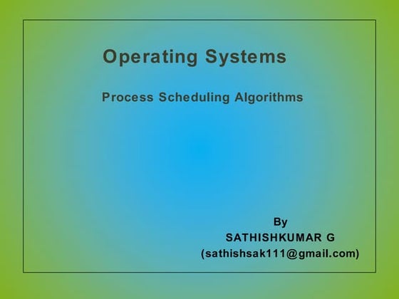 Cpu Scheduling Algorithms In Os Ppt