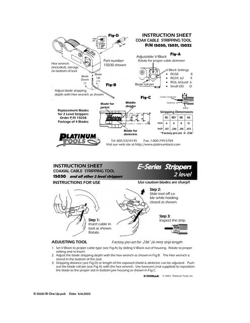 Platinum Tools 100055C Data Sheet | PDF