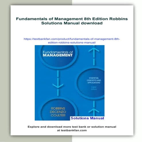 Fundamentals of Management 8th Edition Robbins Solutions Manual | PDF