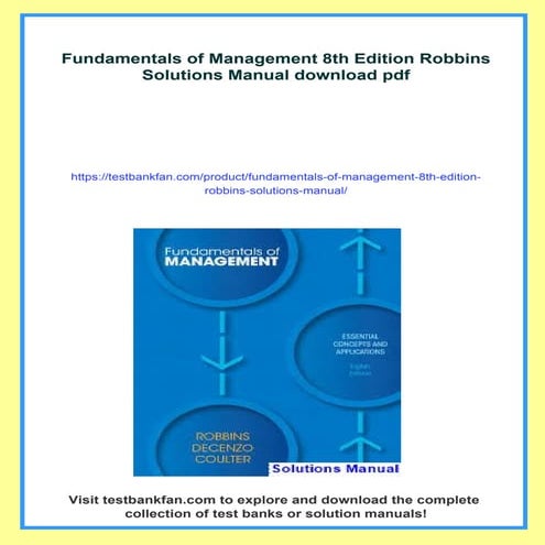 Fundamentals of Management 8th Edition Robbins Solutions Manual | PDF