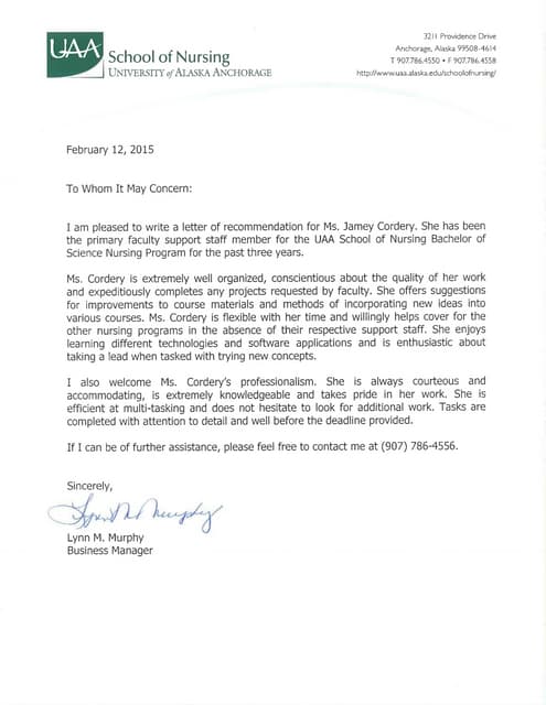 Letter of recommendation - Murphy 2-13-15 | PDF