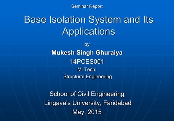 Base Isolation of Structure. | PPT