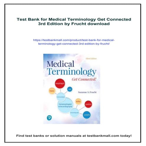 Test Bank for Medical Terminology Get Connected 3rd Edition by Frucht | PDF