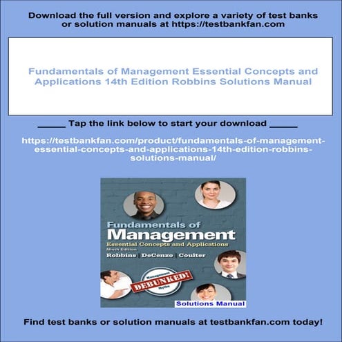 Fundamentals of Management Essential Concepts and Applications 14th Edition Robbins Solutions ...