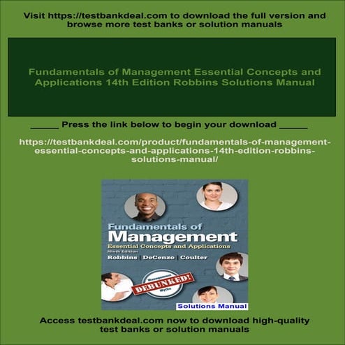 Fundamentals of Management Essential Concepts and Applications 14th Edition Robbins Solutions ...