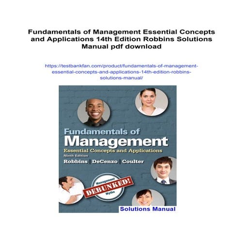 Fundamentals of Management Essential Concepts and Applications 14th Edition Robbins Solutions ...