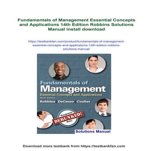 Fundamentals of Management Essential Concepts and Applications 14th ...