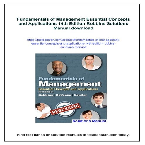 Fundamentals of Management Essential Concepts and Applications 14th Edition Robbins Solutions ...